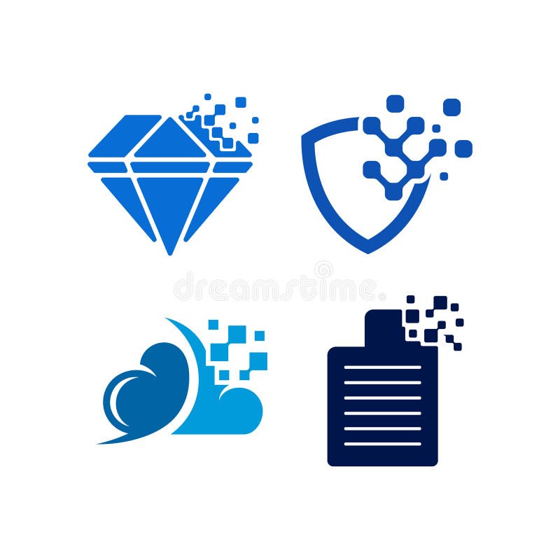 Set Data Icon Modern Abstract Logo Design, Logo Design Vector Symbol ...