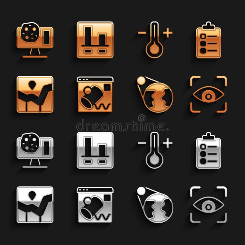 Set Data Visualisation, To Do List or Planning, Eye Scan, Earth Globe ...