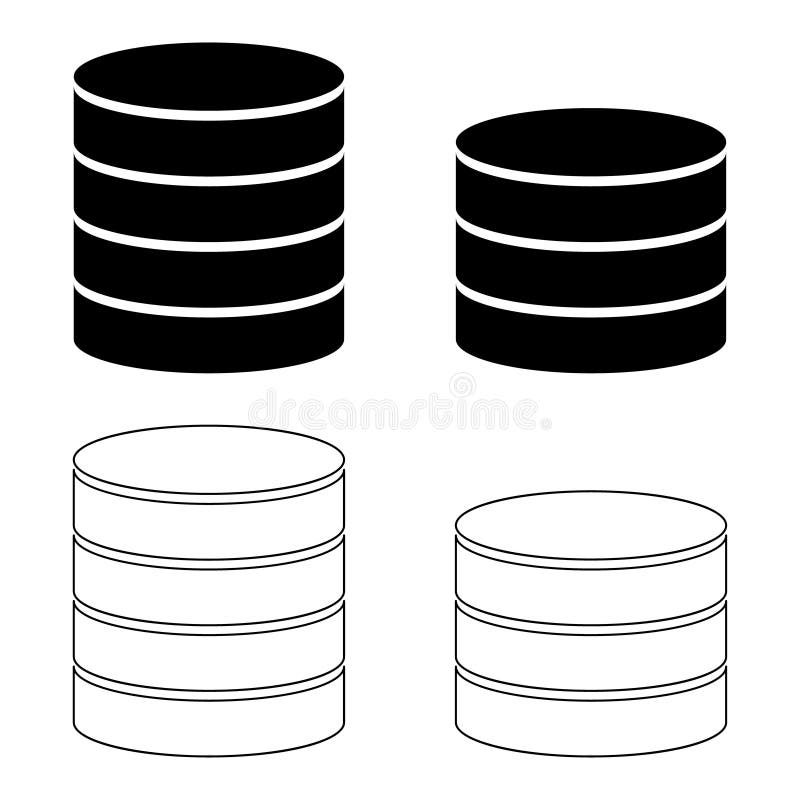 Database Storage Icon With Shadow Internet Network Server Cloud Data Symbol Connection System