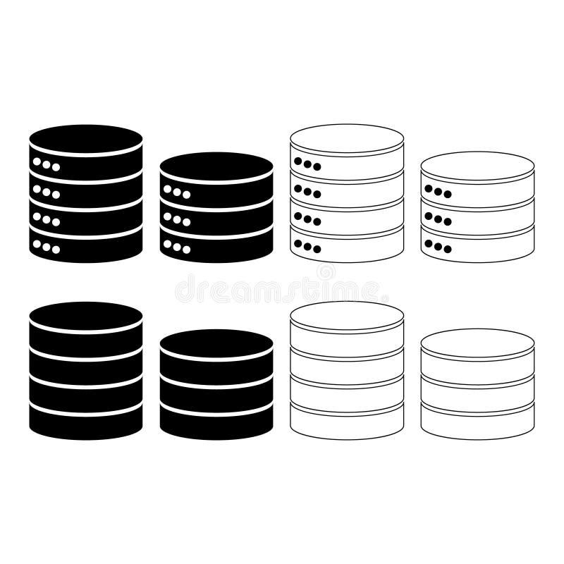 Database Storage Icon With Shadow Internet Network Server Cloud Data Symbol Connection System 0861