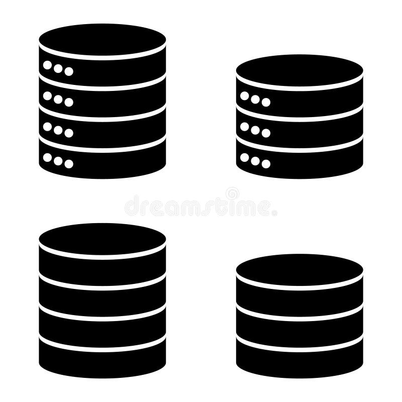 Database Storage Icon With Shadow Internet Network Server Cloud Data Symbol Connection System