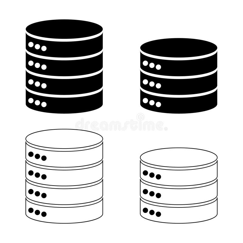 Database Storage Icon With Shadow Internet Network Server Cloud Data Symbol Connection System