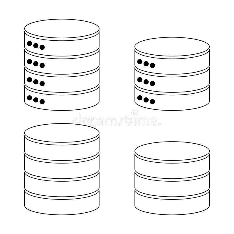 Database Storage Icon With Shadow Internet Network Server Cloud Data Symbol Connection System