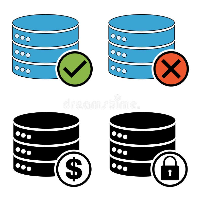 Database Storage Icon With Shadow Internet Network Server Cloud Data Symbol Connection System 3334