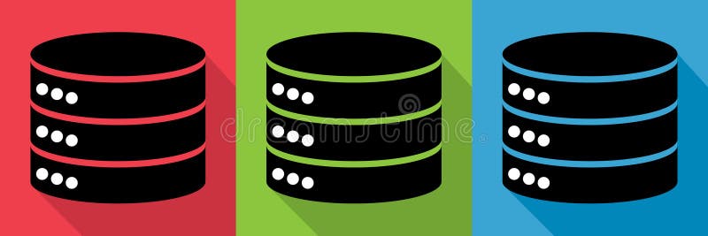 Database Storage Icon With Shadow Internet Network Server Cloud Data Symbol Connection System