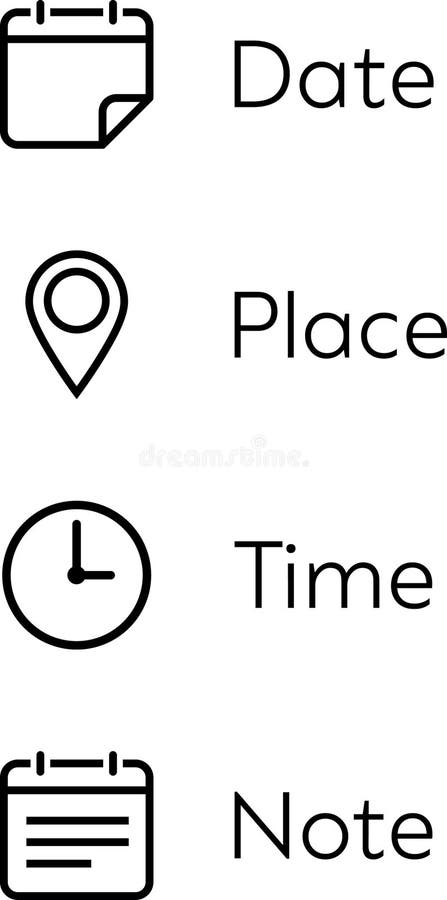 Date Time Location Icons Stock Illustrations – 553 Date Time Location ...