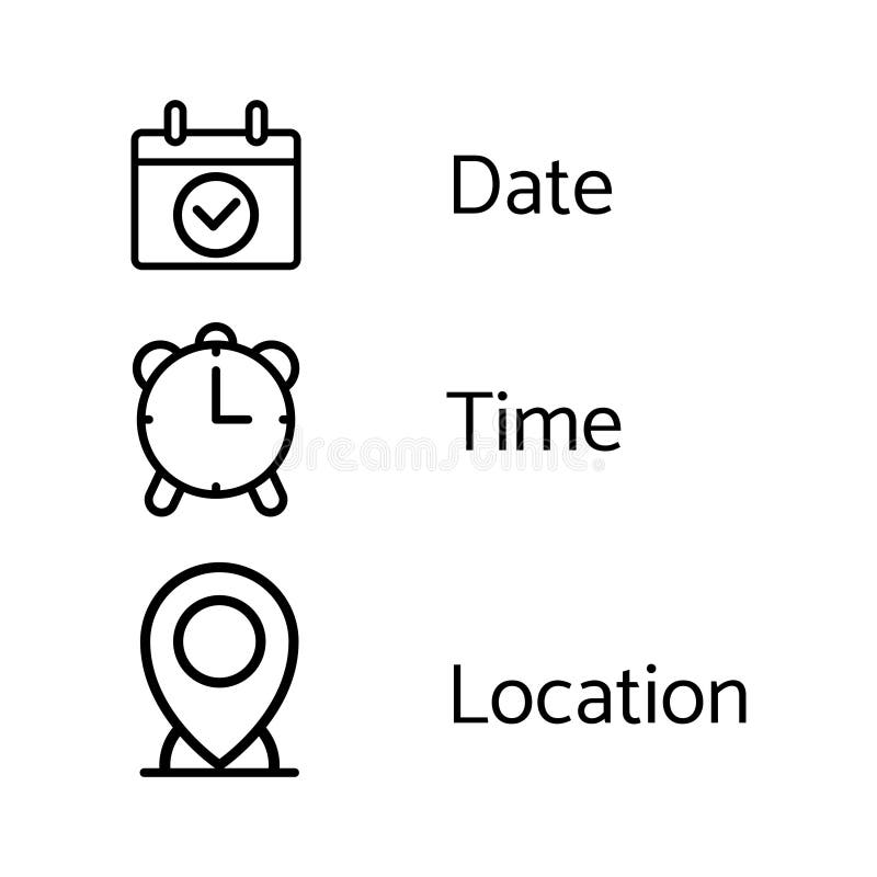 Date Time Location Icons Stock Illustrations – 699 Date Time Location ... Date Time Location Icons Stock Illustrations – 699 Date Time Location ...