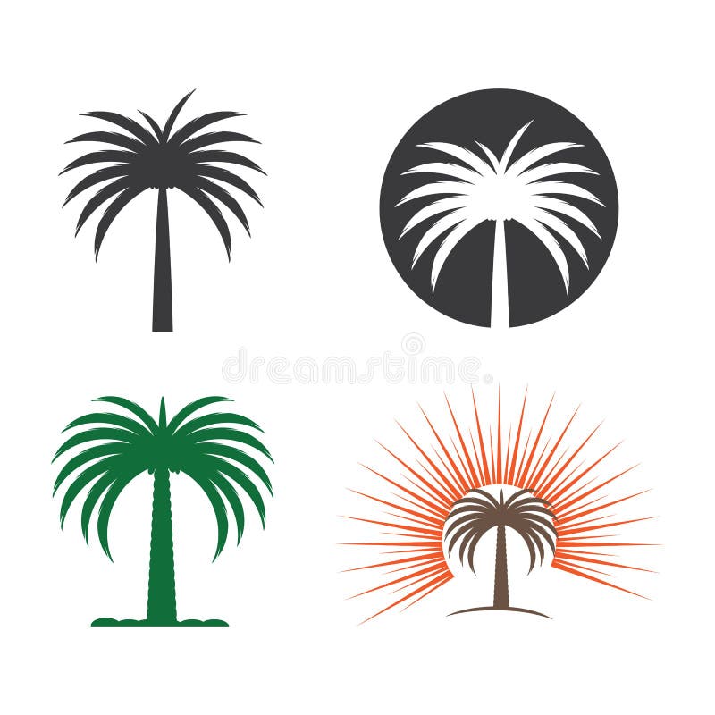 Set Dates Tree Wave Logo Template Vector Symbol Stock Vector ...