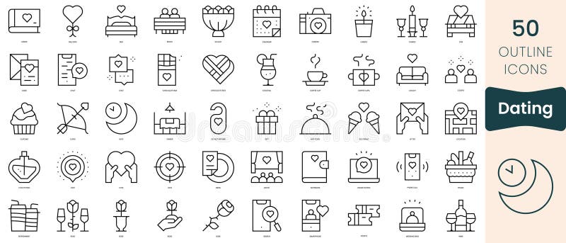Set of Dating Icons. Thin Linear Style Icons Pack Stock Vector ...