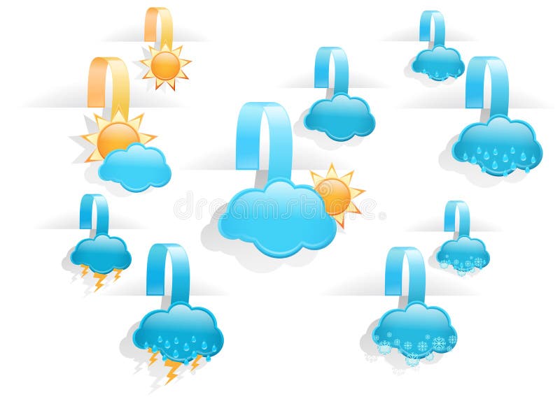 Set of Day Weather Forecast Tag Labels Stock Vector - Illustration of ...