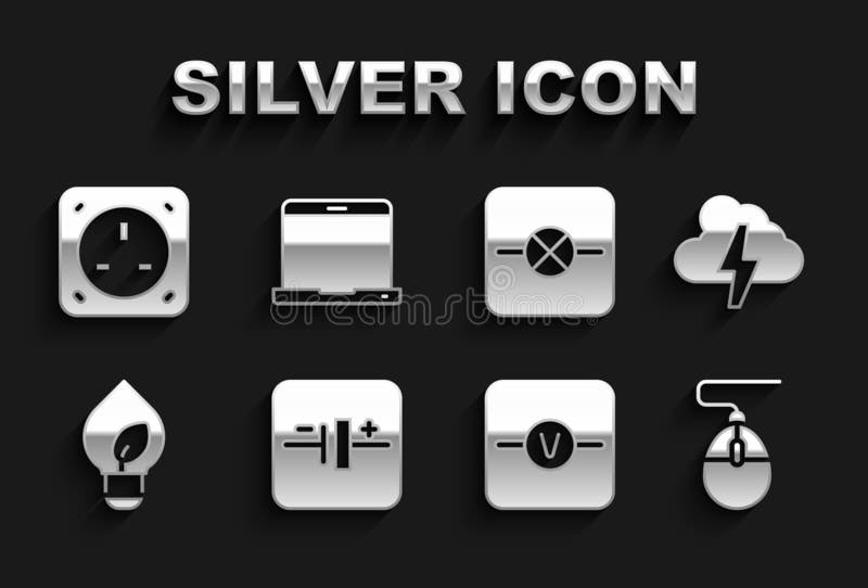 Set DC Voltage Source, Cloud and Lightning, Computer Mouse, Voltmeter ...