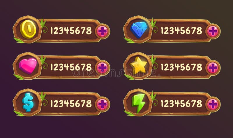 Set De Active Pentru Jocul De Desene Animate. Stock Vector - Ilustrare ...