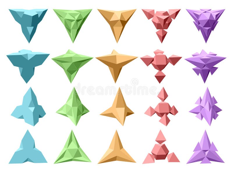 Set De Forme Geometrice Complexe Vectoriale Bazate Pe Tetraedronă ...