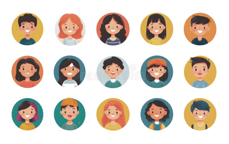 Set De Iconos De Avatares of Diferent People. Cut Out Stock ...