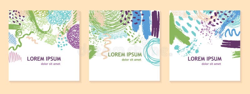 Set of Decorative Abstract Frames. Creative Abstract Art Background ...