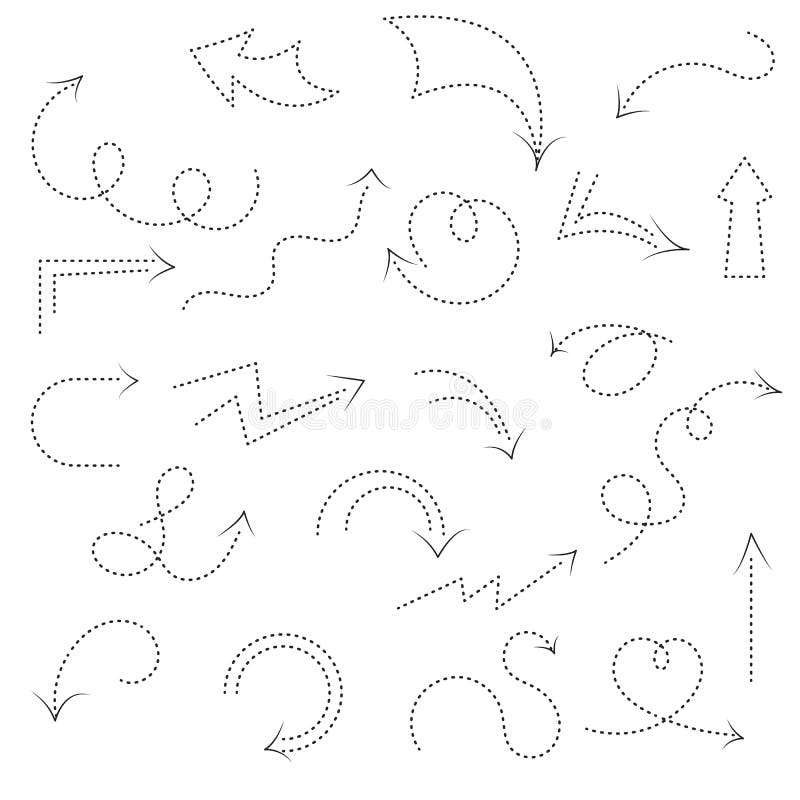 A Set of Decorative Arrows Up and Down, Circular and Straight with ...