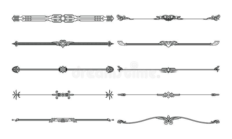 Set of Decorative Border Vector Stock Vector - Illustration of drawn ...