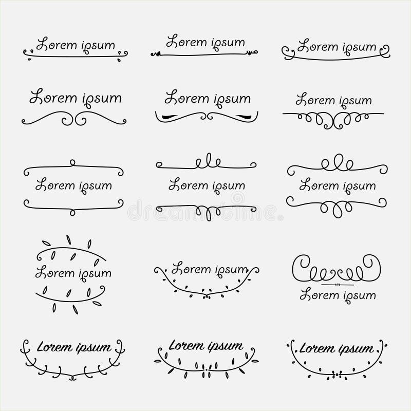 Set of Decorative Calligraphic Elements for Decoration. Stock Vector ...