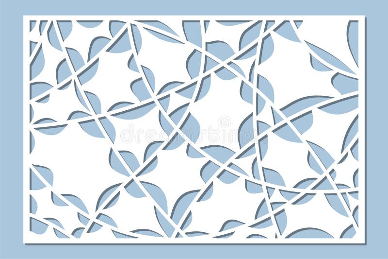 Set Decorative Card for Cutting. Abstract Linear Pattern. Laser Cut ...