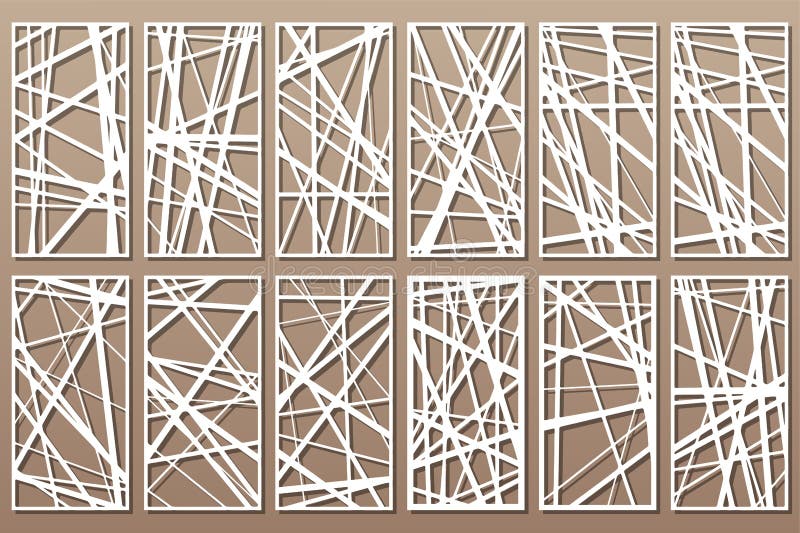Laser Cut Panel. Decorative Card for Cutting. Abstract Lines Art ...