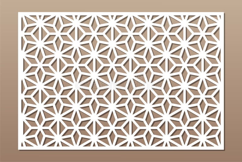 Set Decorative Card for Cutting. Line Arabesque Weaving Pattern. Laser ...