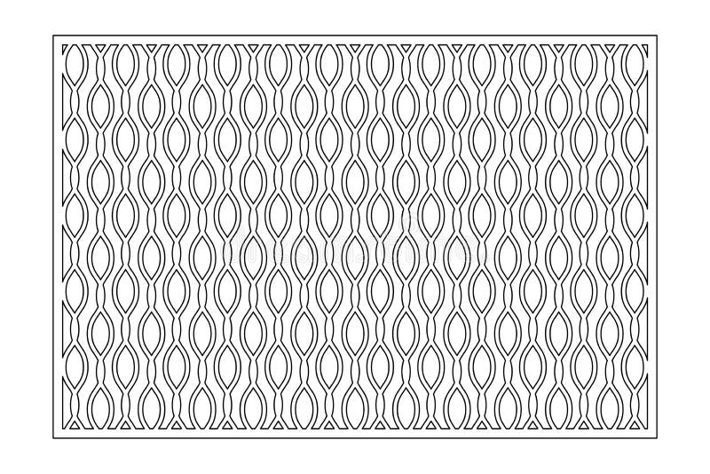 Set Decorative Card for Cutting. Line Wave Pattern. Laser Cut. Ratio 2: ...