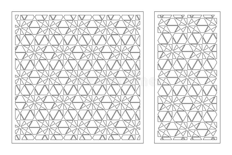 Set Decorative Card for Cutting. Linear Square Geometric Mosaic Pattern ...