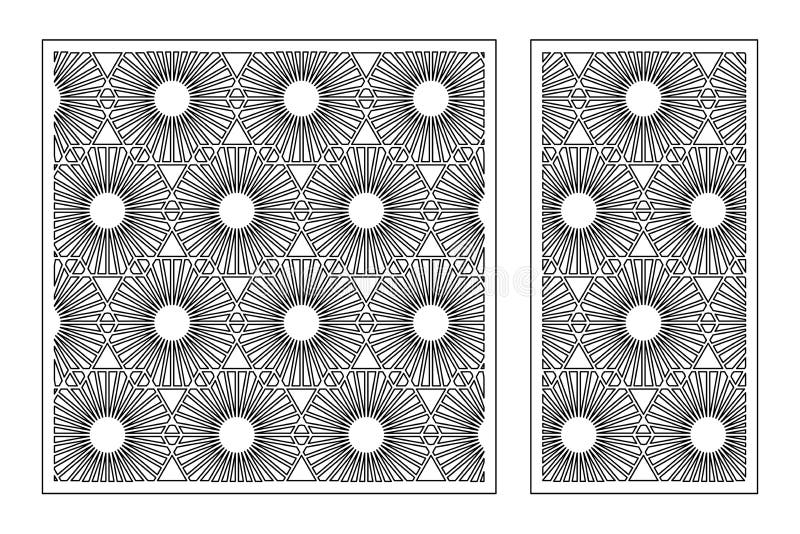 Set Decorative Card for Cutting. Recurring Linear Geometric Mosaic ...