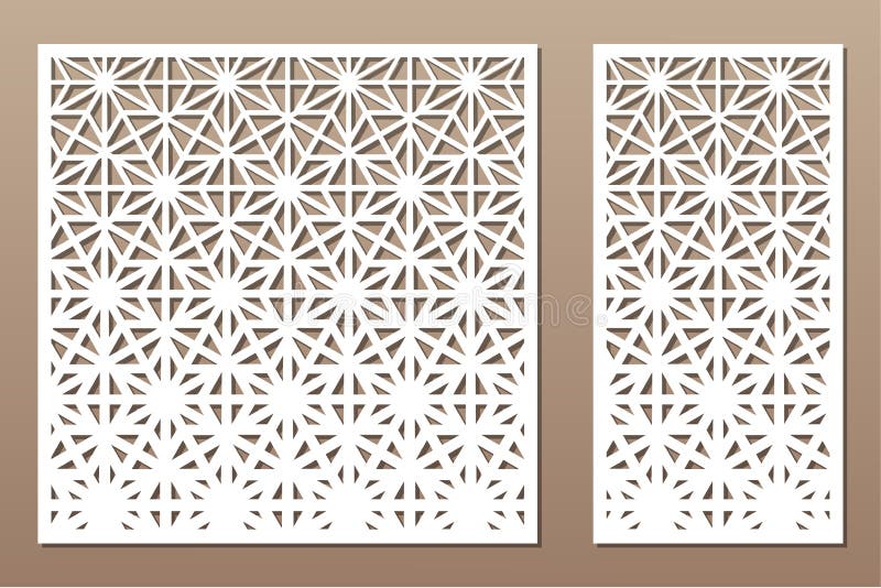 Set Decorative Card for Cutting. Recurring Linear Geometric Mosaic ...