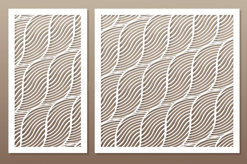 Set Decorative Card for Cutting. Rope, Squiggly Line Pattern Stock ...