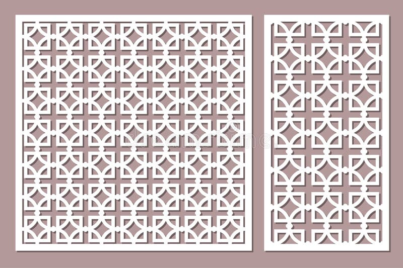 Set Decorative Card for Cutting. Square Repeat Pattern Stock Vector ...