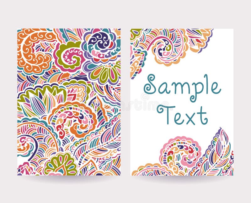 Set of Decorative Cards 2 stock vector. Illustration of traditional ...