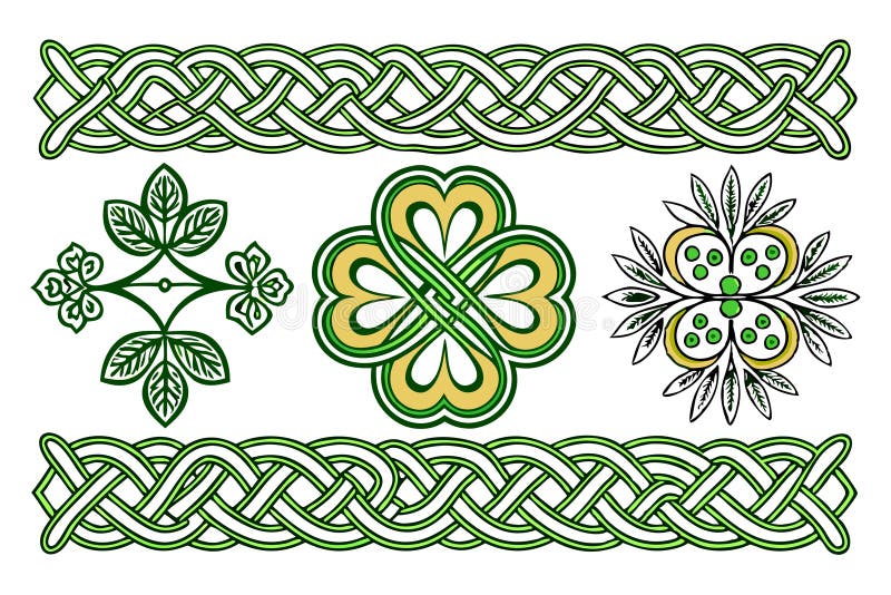 A Set of Decorative Celtic-style Border Elements for Framing Designs ...