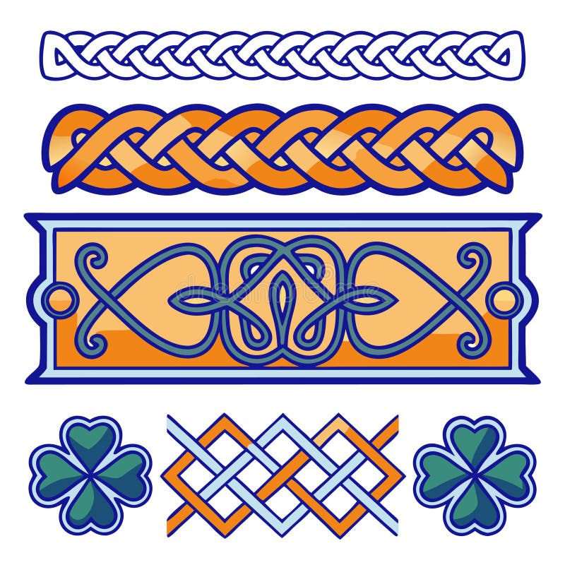 A Set of Decorative Celtic-style Border Elements for Framing Designs ...