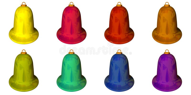 Set of Decorative Chistmas Bells Stock Illustration - Illustration of ...