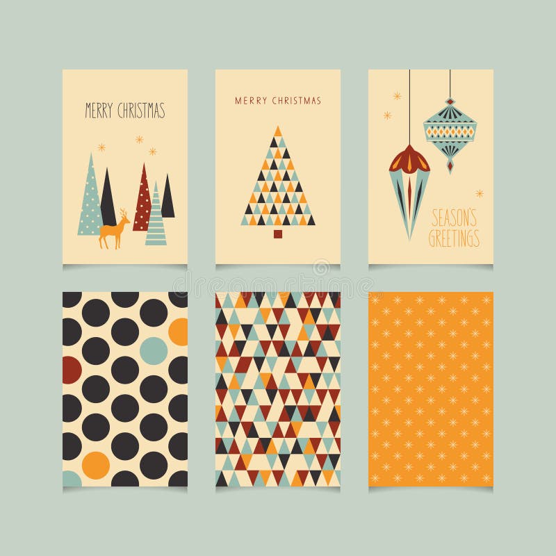 Set of Decorative Christmas Cards with Front and Back Side Stock Vector ...