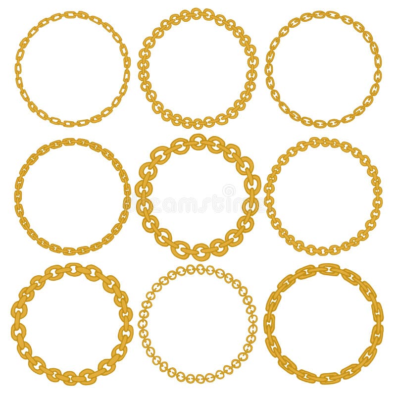 Set of 9 Decorative Circle Border Frames. Stock Vector - Illustration ...