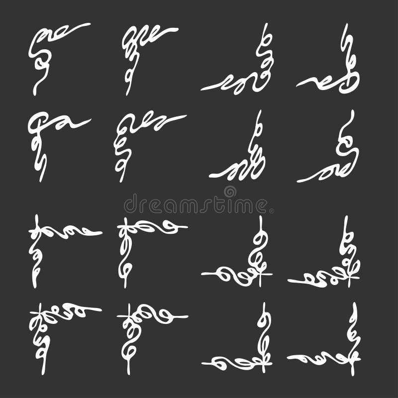 Set of Decorative Corners for Your Design. Decoration Books. Vector ...