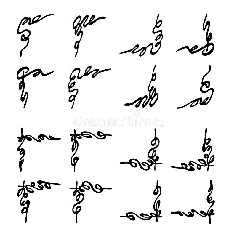 Set of Decorative Corners for Your Design. Decoration Books. Vector ...