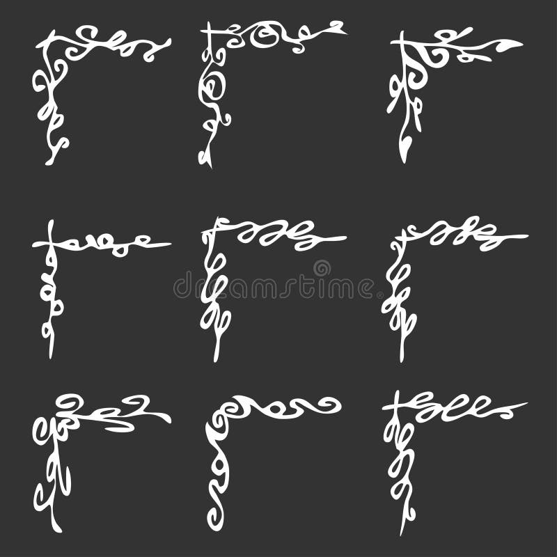 Set of Decorative Corners for Your Design. Decoration Books. Vector ...