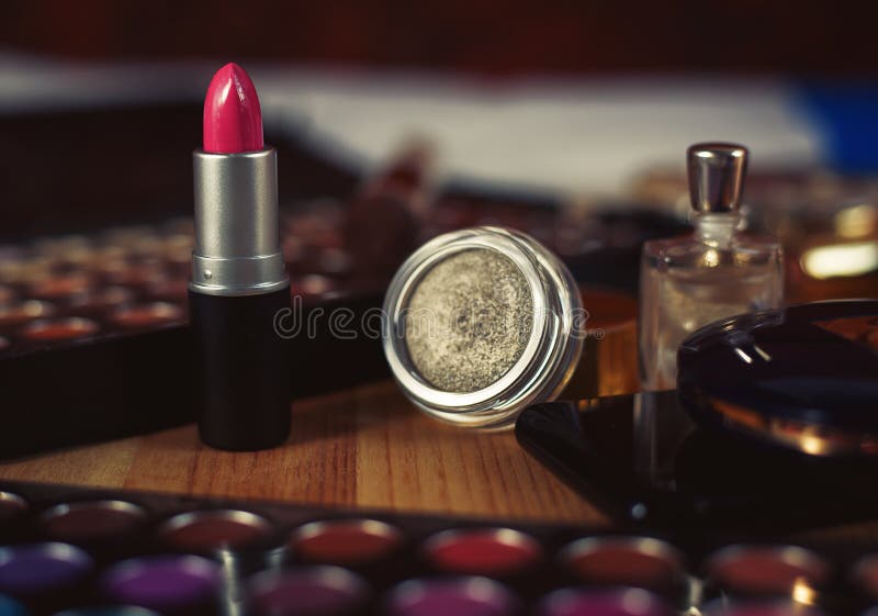 Set of decorative cosmetic stock photo. Image of eyeshadow - 84484324