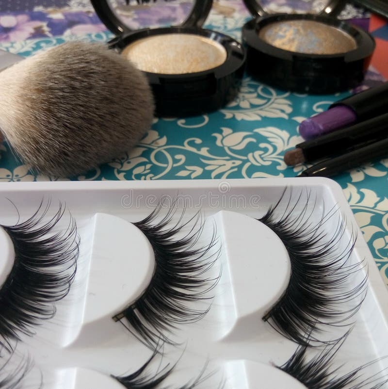 Set of Decorative Cosmetics Stock Photo - Image of beautiful, blue ...