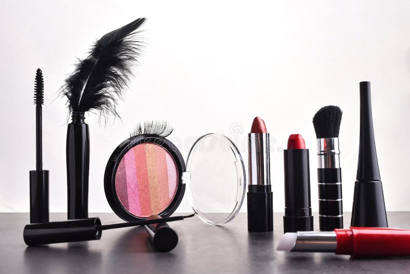 Set of Decorative Cosmetics Stock Image - Image of eyeshadow, industry ...