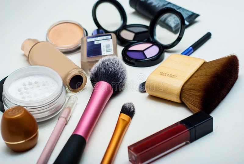 Beautiful Decorative Cosmetics Stock Image - Image of brush, feminine ...
