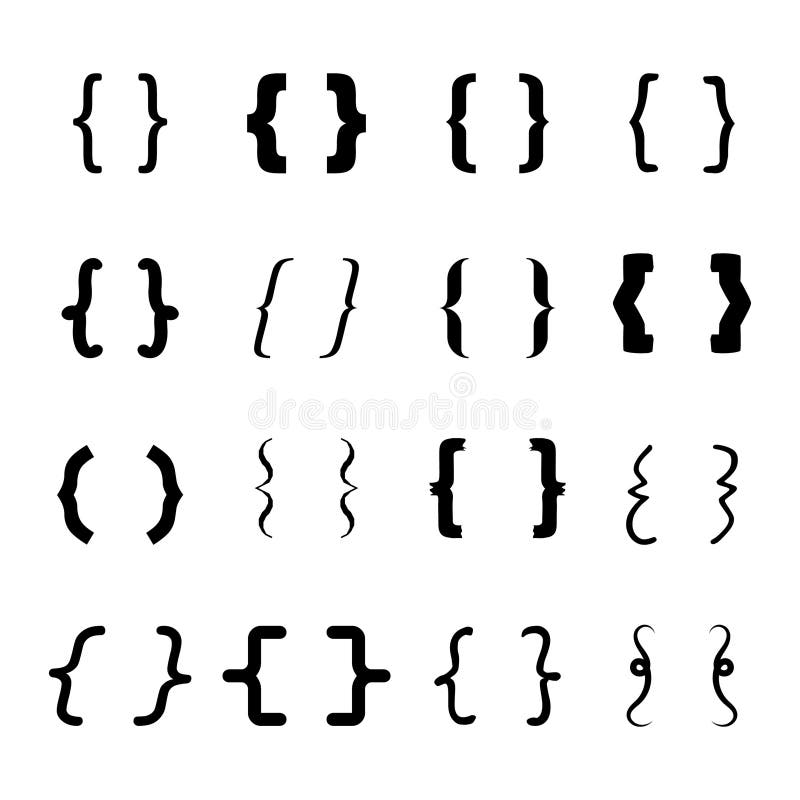 Diverse Curly Bracket Styles Stock Illustrations – 3 Diverse Curly ...