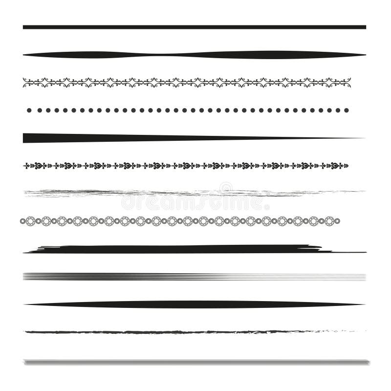 Set of Decorative Dividers. Assorted Line Borders and Text Separators ...