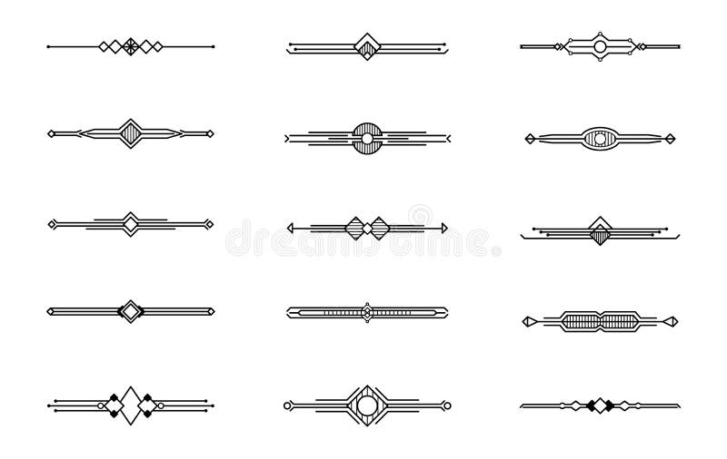 Techno Style Text Separators in Black. Stock Vector - Illustration of ...