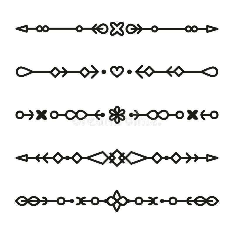 Set of Decorative Dividers Tribal Style Vector Isolated Stock Vector ...