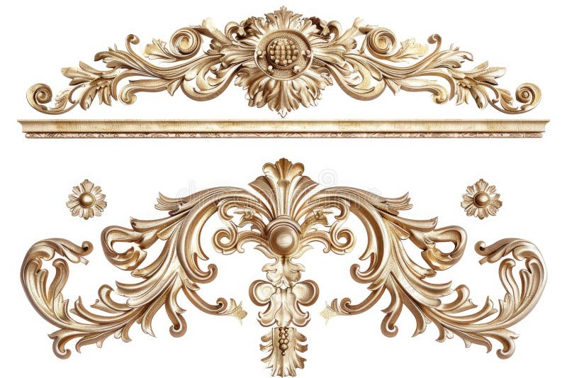 Set of Decorative Elements Against White Backdrop Stock Photo - Image ...