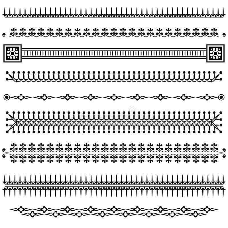 Set Decorative Elements Border Pattern Stock Vector - Illustration of ...